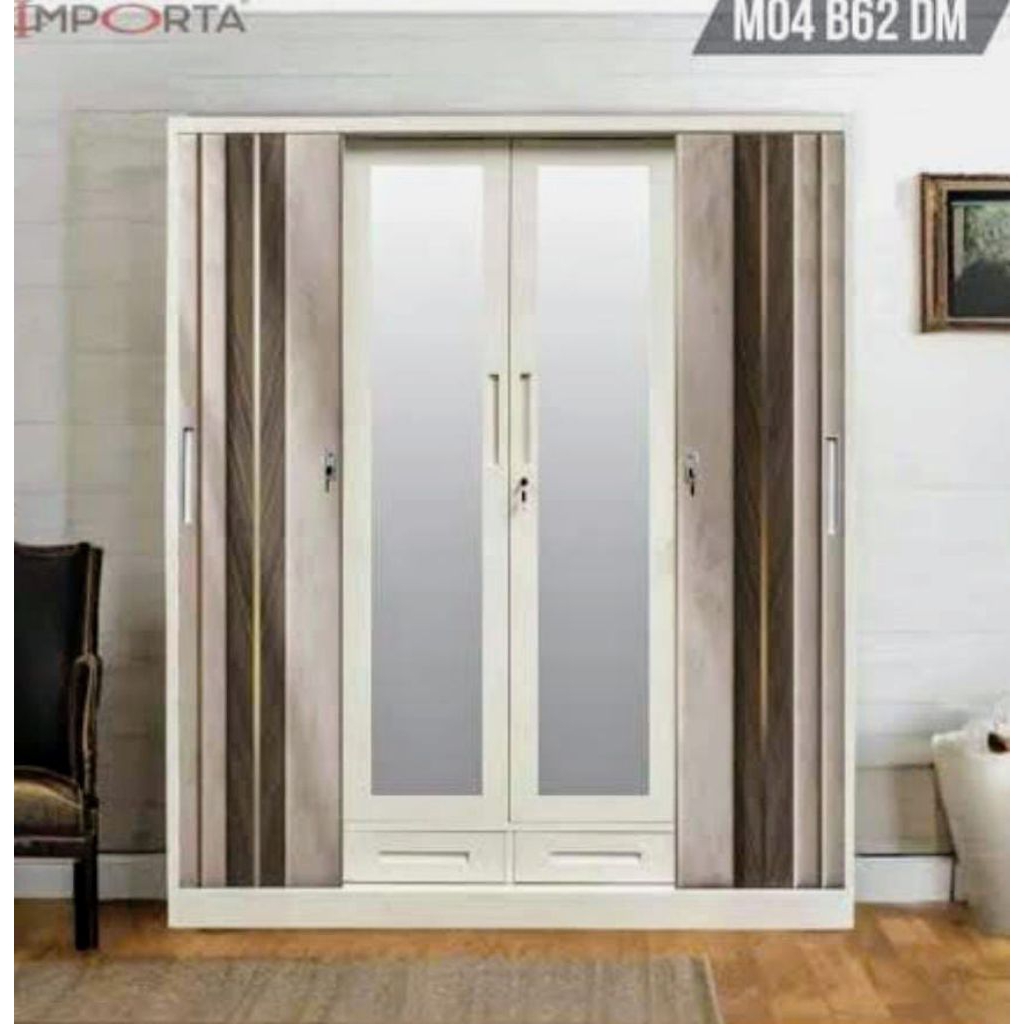 Jual LEMARI BESI SLIDING IMPORTA PINTU 4 | KHUSUS AREA JOGJA | Shopee ...