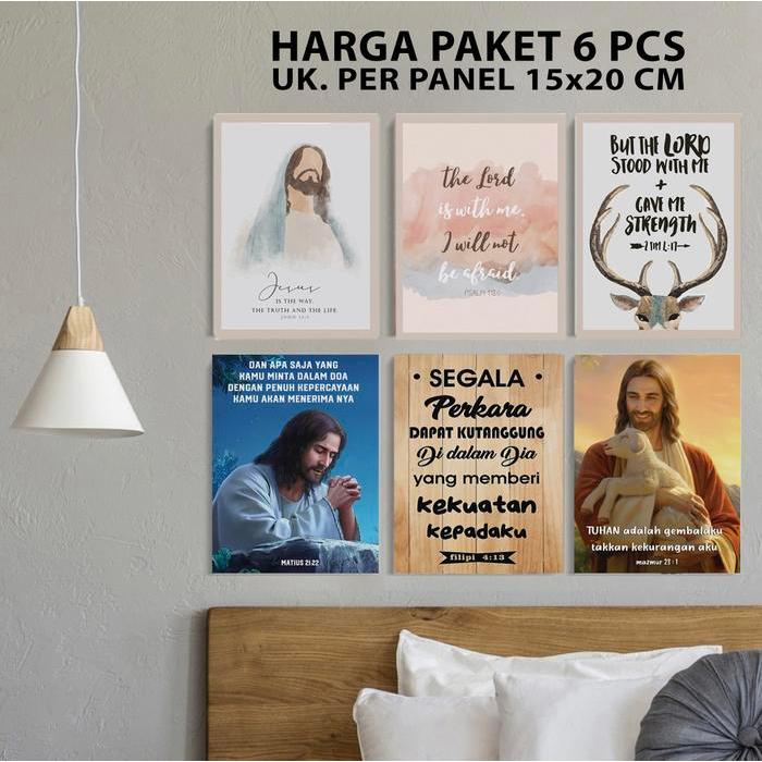 Jual 6 PCS Hiasan Dinding Yesus Walldecor Ayat Alkitab Dekorasi Kamar ...