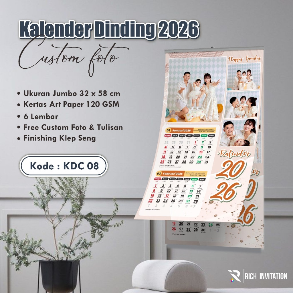 Jual CETAK KALENDER DINDING CUSTOM 2026 - KALENDER DINDING GANTUNG ...