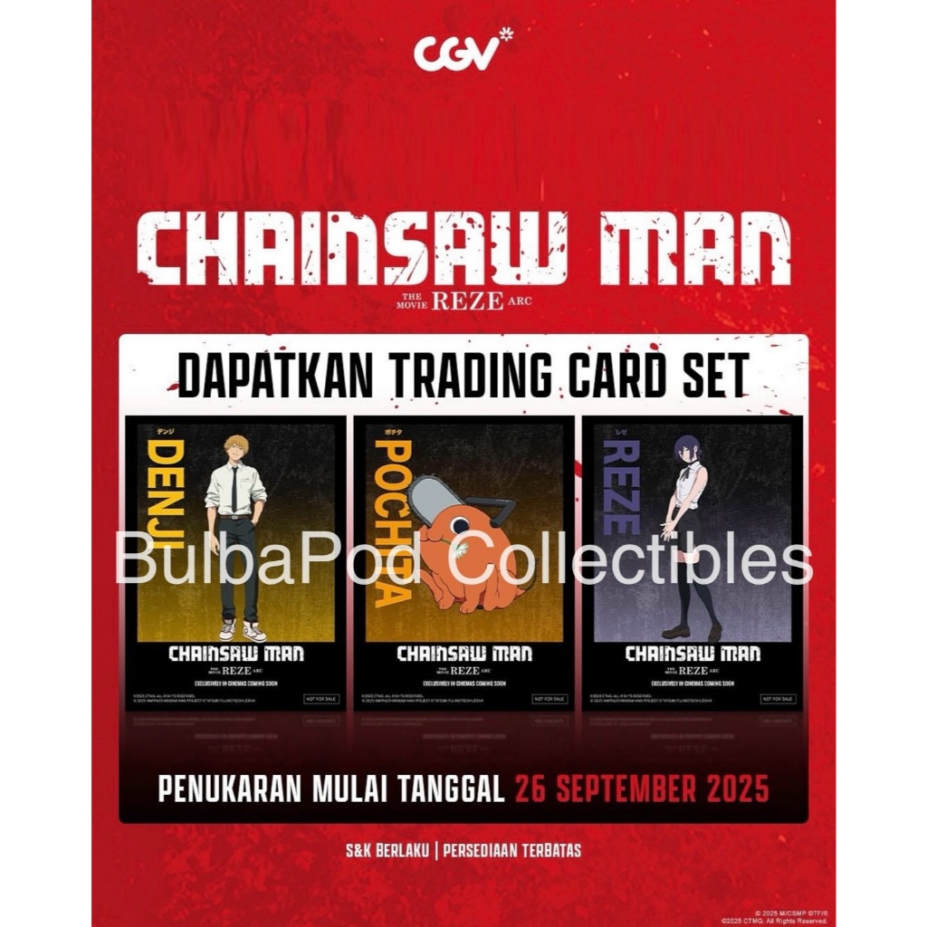 Jual Chainsaw Man - The Movie: Reze Arc x CGV Official Trading Card Set ...
