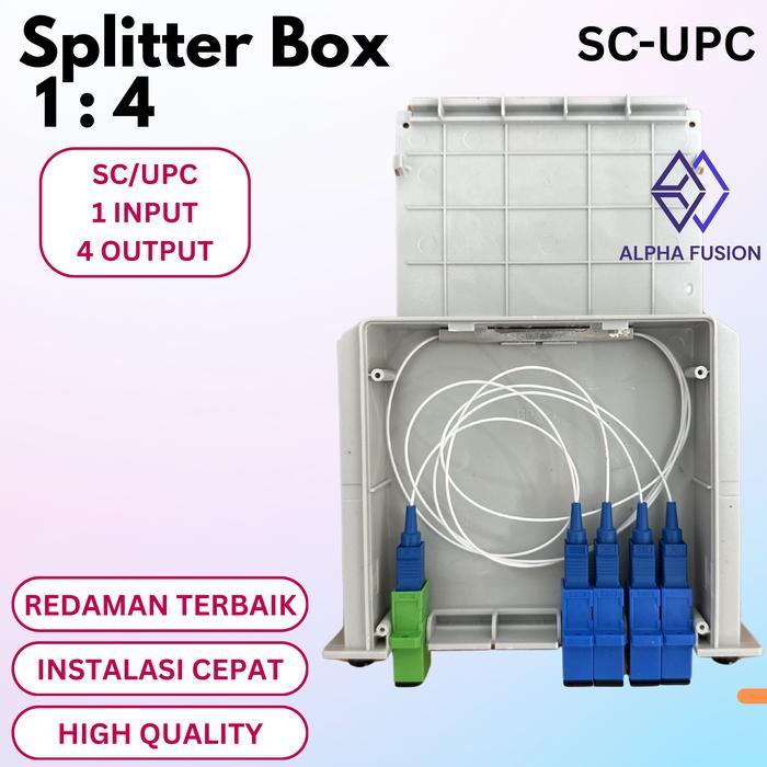 Jual Passive Splitter BOX 1:4 SC UPC Biru Pasif Splitter PLC Box FO 1X4 ...