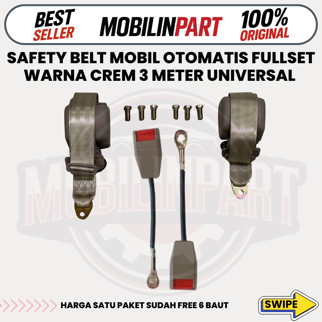 Jual Safety Belt, Sabuk Pengaman atau Seat Belt Mobil Otomatis Fullset ...