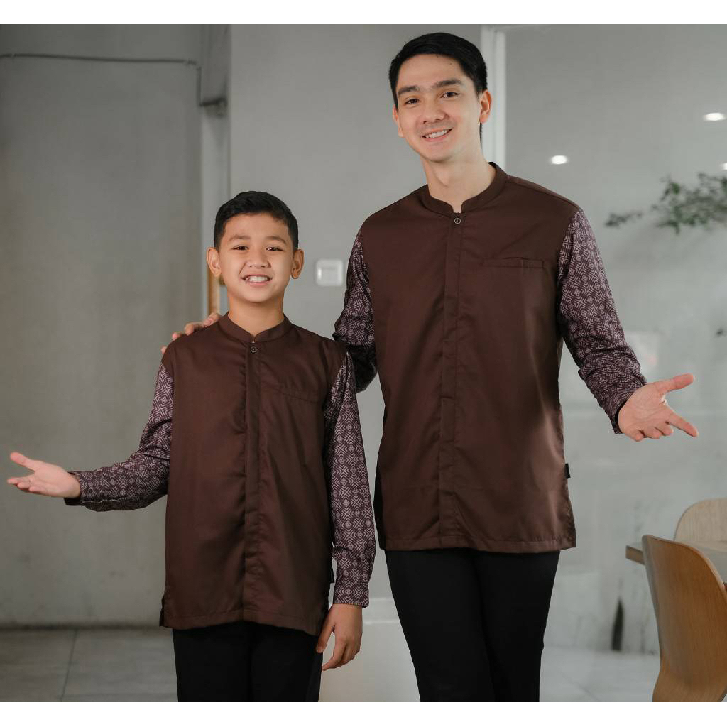 Jual Kemko Motif Batik Lengan Panjang Couple Ayah Dan Anak / Kurta ...