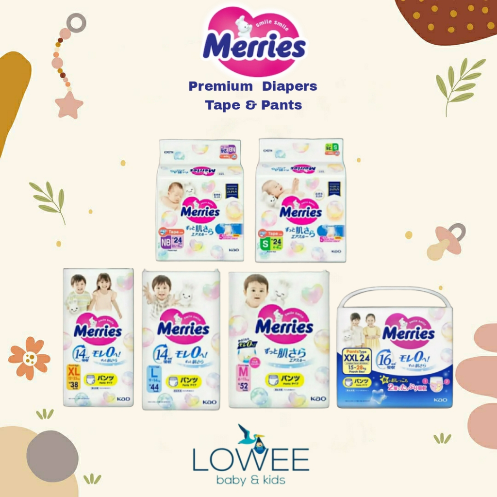 Jual Merries Premium Diapers Pants & Tape / Popok Celana Dan Perekat ...