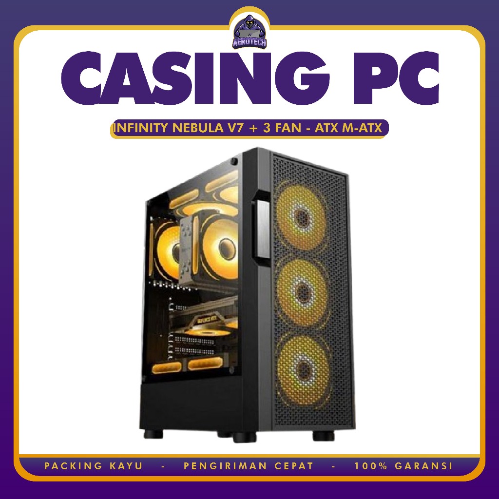 Jual CASE GAMING PC INFINITY NEBULA V7 + 3 FAN - ATX m-ATX | Shopee ...