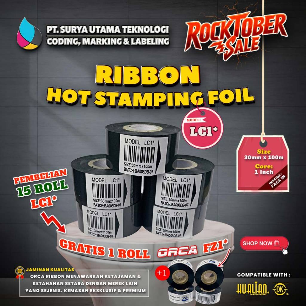 Jual Ribbon Tape LC1* Size 30 x 100 pita tinta coding expired date hot ...