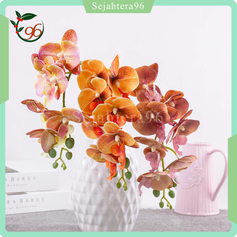 Jual 7 Heads Artificial Orchid Flower Dekorasi Wedding Anggrek Bulan ...