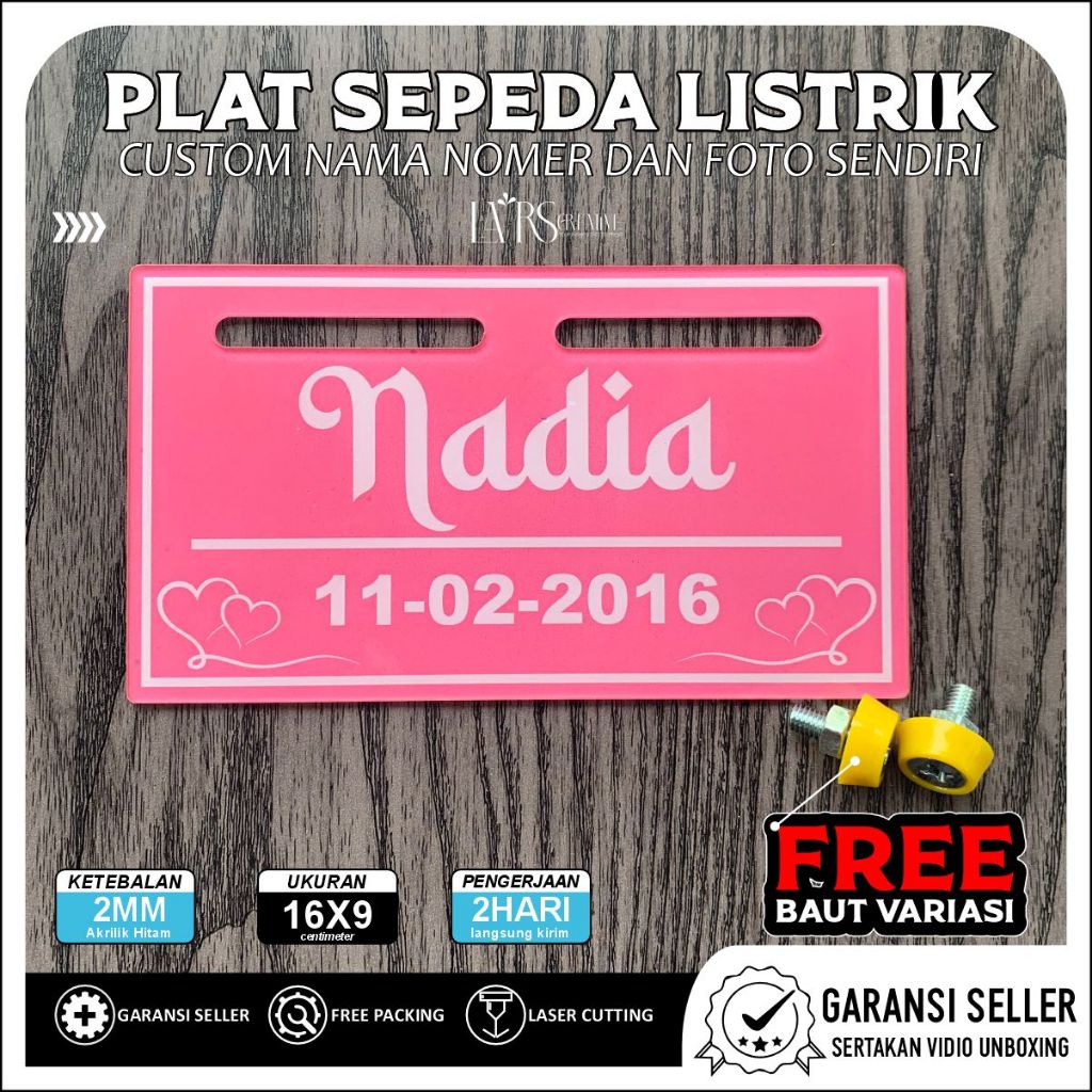 Jual Lars Creative Plat Sepeda Listrik Bebas Custom Nama Nomer Foto ...