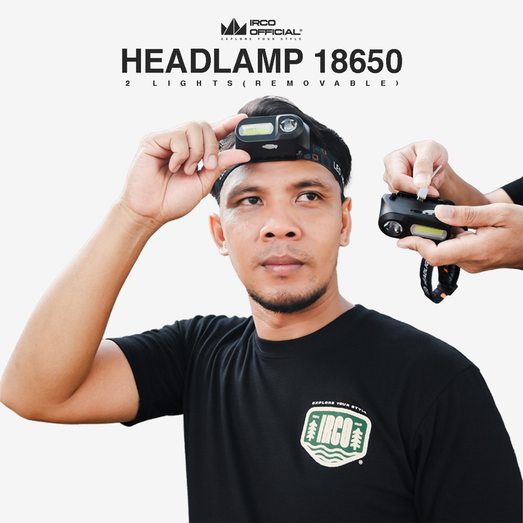 Jual IRCO Headlamp Outdoor Waterproof Free Baterai 18650 - Senter ...