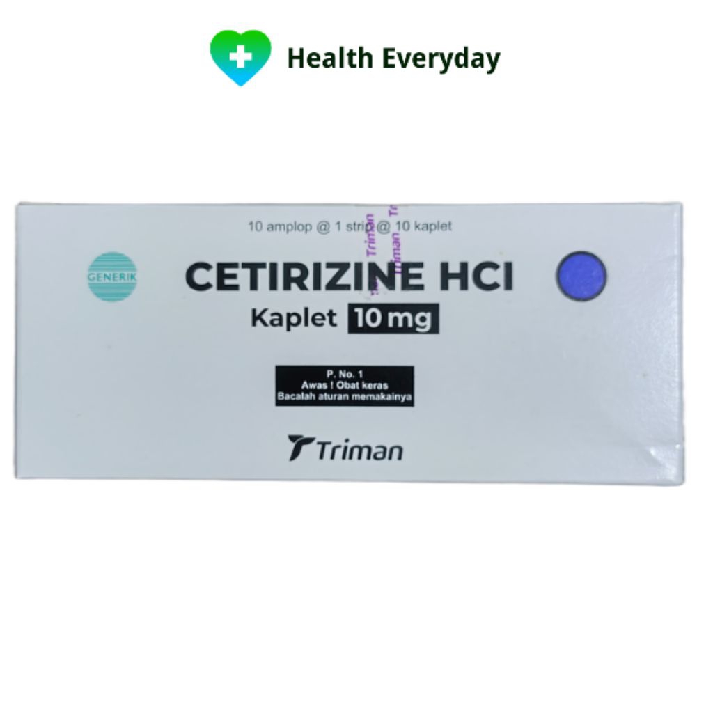 Jual CETIRIZINE HCL 10mg TRIMAN Kaplet isi 100s/Dus | Shopee Indonesia
