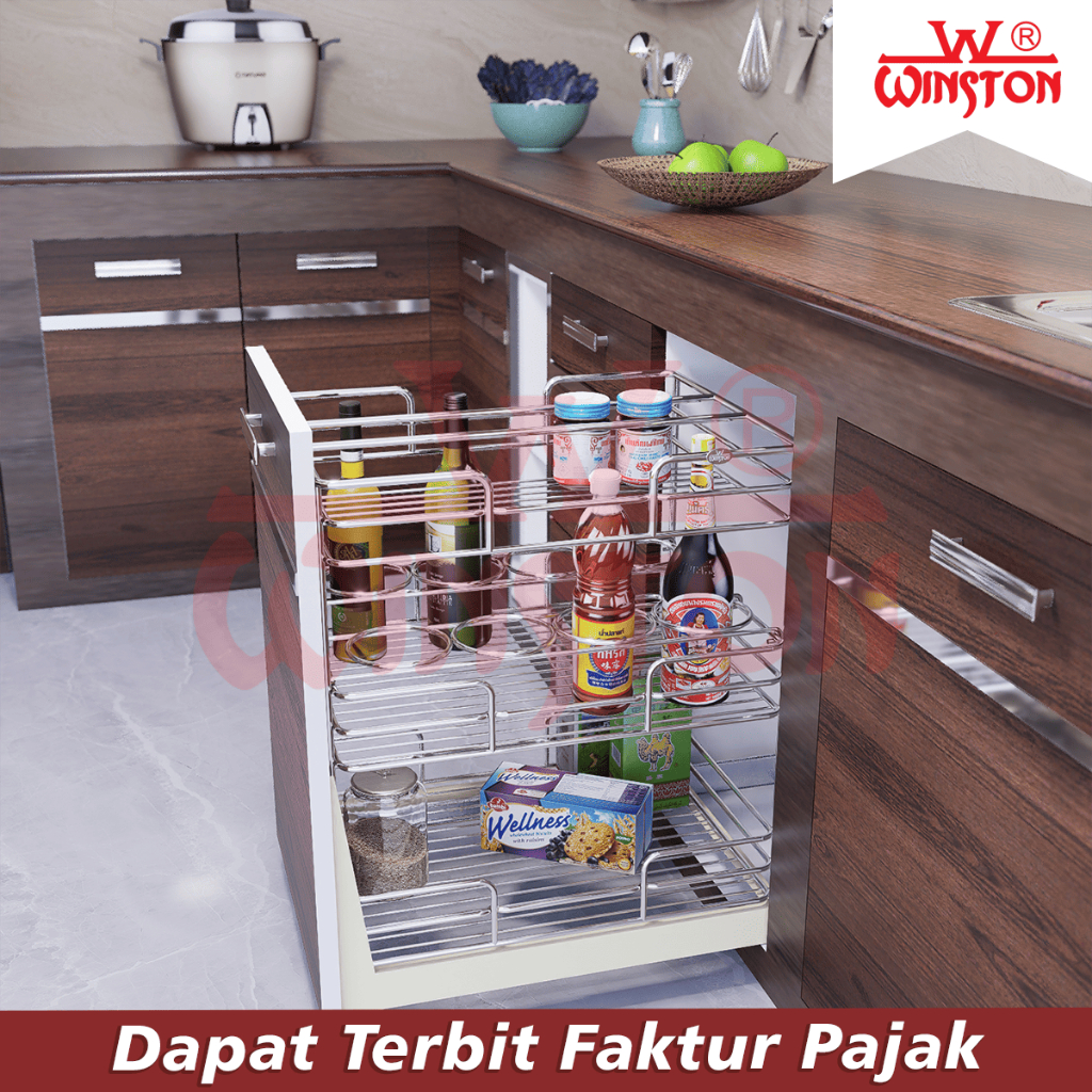 Jual PROMO Rak Tarik Stainless WINSTON Rack 3 Can 45 WW 010 C Drawer ...