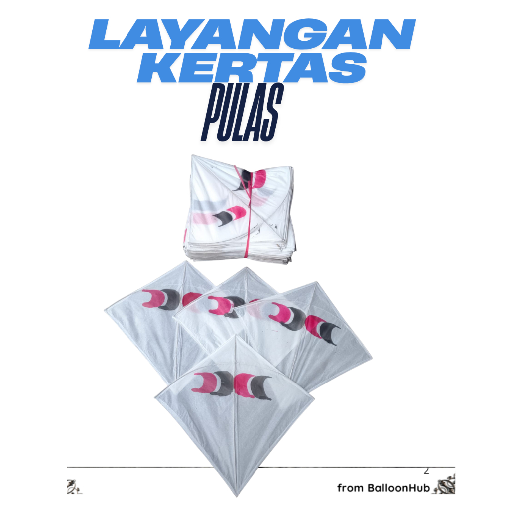 Jual layangan pulas kertas ukuran 70 isi 100/50pcs layang-layang kertas ...