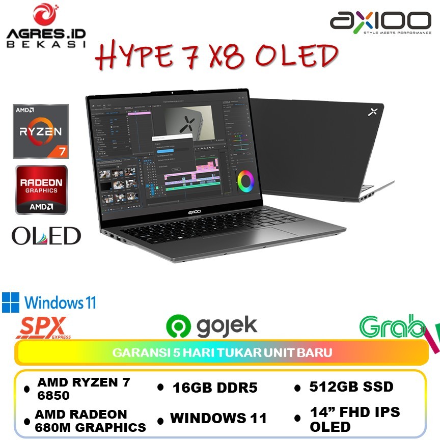 Jual New AXIOO Hype R X8 Oled Amd Ryzen 7 6850 16GB+512GB Win11 14"FHD ...