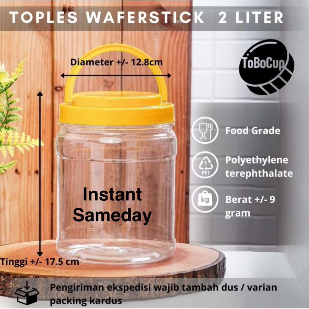 Jual INSTANT SAMEDAY TOPLES BULAT 2 LITER MULUT BESAR/ TOPLES WAFER ...