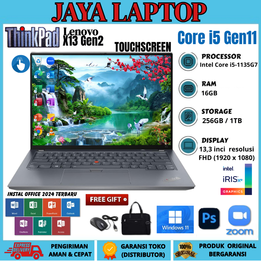 Jual LAPTOP LENOVO THINKPAD X13 GEN2 i5 11th RAM 16GB/1TB Iris FHD 14 ...