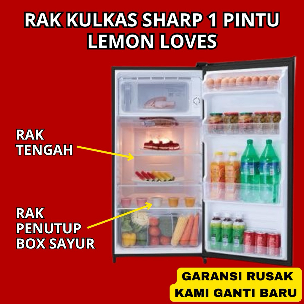 Jual Custom Rak Akrilik Kulkas Sharp 1 Pintu Lemon Loves - Rak Kulkas ...