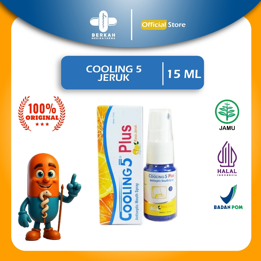 Jual COOLING 5 PLUS ANTISEPTIK MOUTH SPRAY JERUK 15ML / PENYEGAR MULUT ...