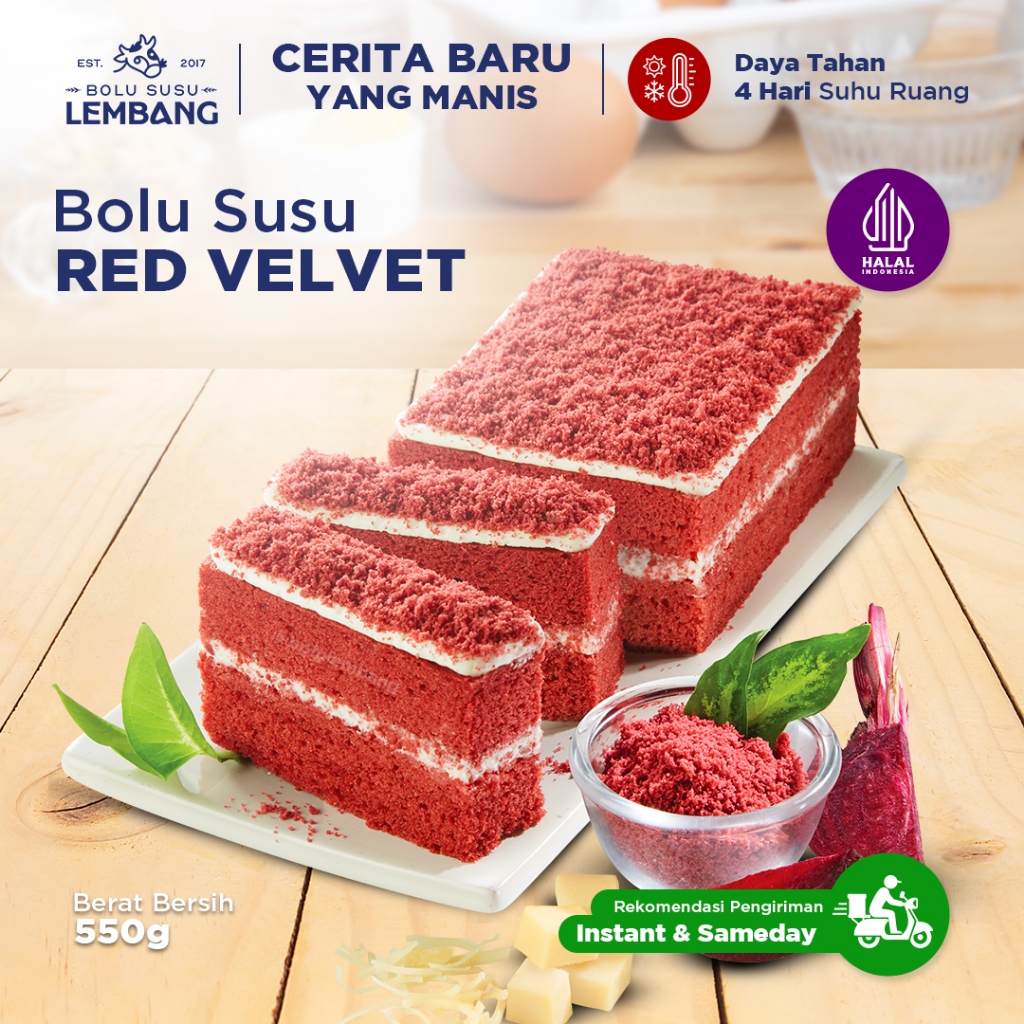 Jual Bolu Susu Lembang Red Velvet - Reguler Pack (550gr) Oleh-oleh Khas ...