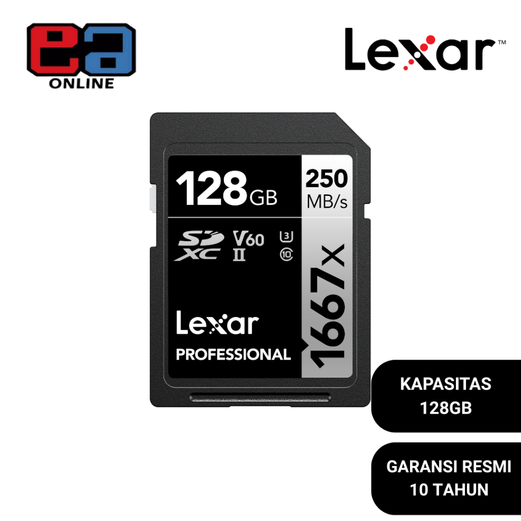Jual Lexar Professional SDXC 1667x V60 UHS-II Up To 250MB/s - 128GB ...
