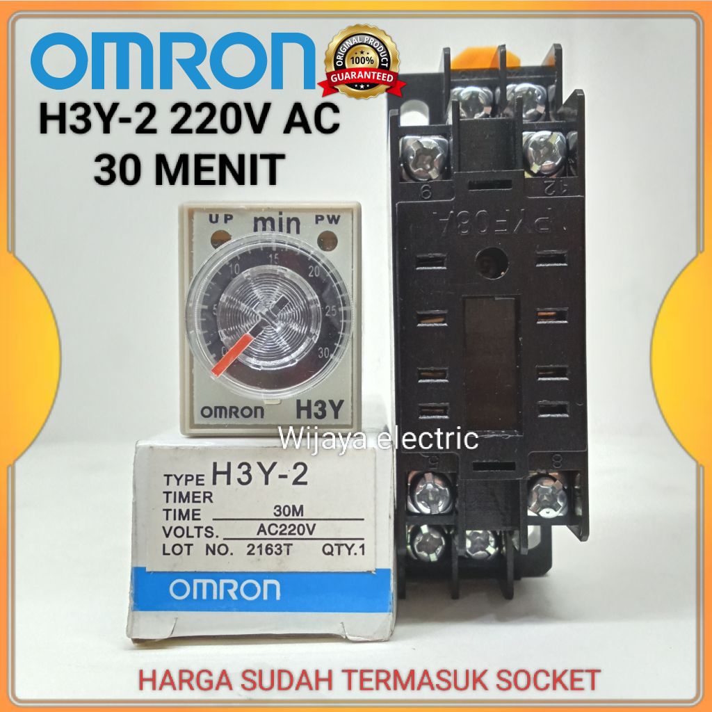 Jual Timer Omron H3Y-3/ h3y2 220vac 30menit 8pin plus socket | Shopee ...