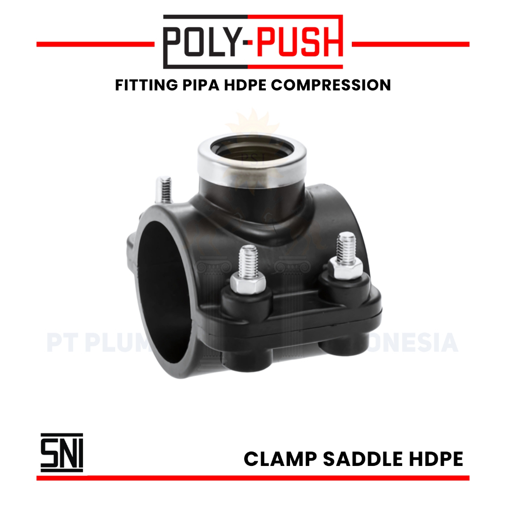 Jual Poly Push Clamp Saddle HDPE 32 mm x 1/2 Inch Fitting HDPE ...