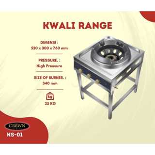 Jual CROWN Horeca KS01 KS-01 KS 01 Gas Kwali Range High Pressure 1 Burner Wok Range KS-01 ...
