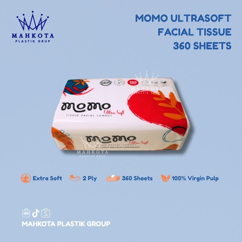 Jual MAHKOTA PLASTIK l TISSUE MOMO ULTRA FACIAL 360 HELAI / 180 SHEETS ...