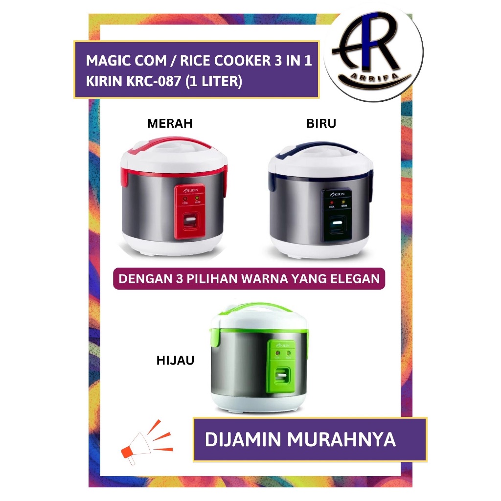 Jual Kirin – Magic Com KRC-087 3in1 – Panci Teflon Anti Lengket Non ...