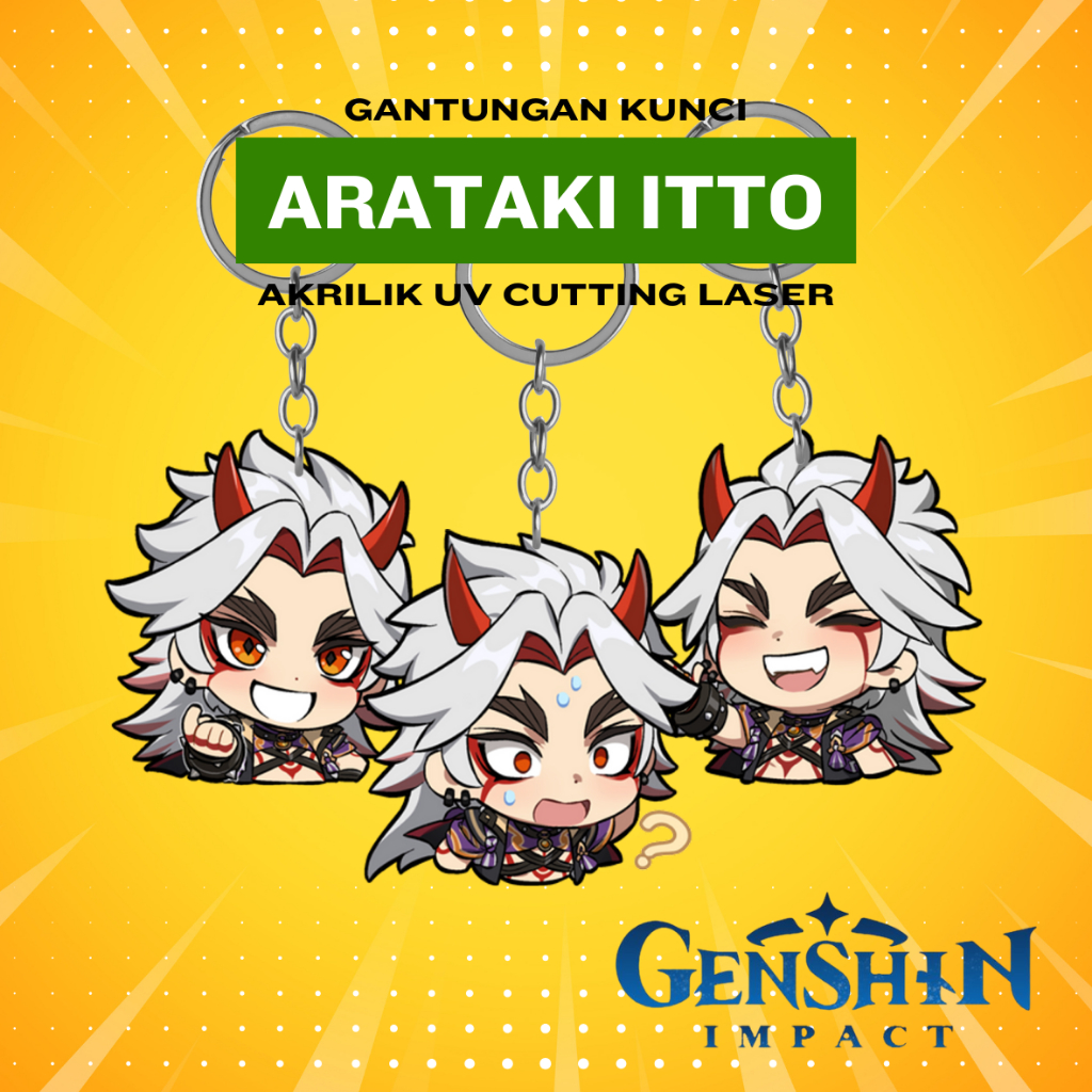 Jual Gantungan Kunci Arataki Itto Genshin Impact | Ganci Akrilik UV 2 ...