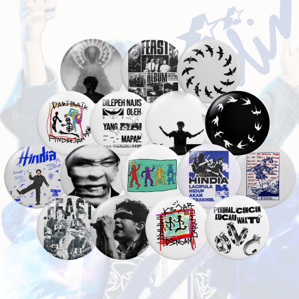 Jual Jarco - Pin Button 44mm gambar band Terkenal Hindia, FEAST ...