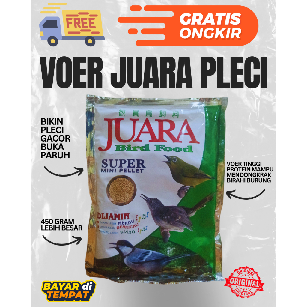 Jual VOER JUARA MINI PELET 450 GRAM ORIGINAL - ASLI | Shopee Indonesia