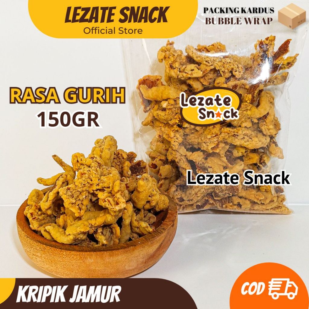 Jual Kripik Jamur Tiram Crispy 150GR Murah Enak Gurih / Keripik Jamur ...
