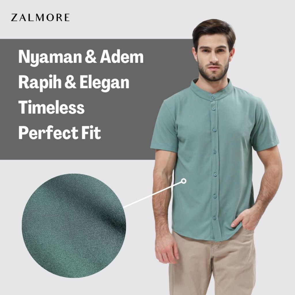 Jual Zalmore Men Shanghai Shirt Premium LUMA Cotton - Kemeja Pria Kerah ...