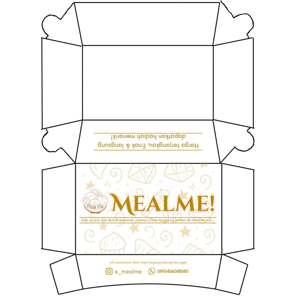 Jual [CUSTOM PRINT 1WARNA] Custom Paper Lunch Box Ivory Medium Laminasi ...