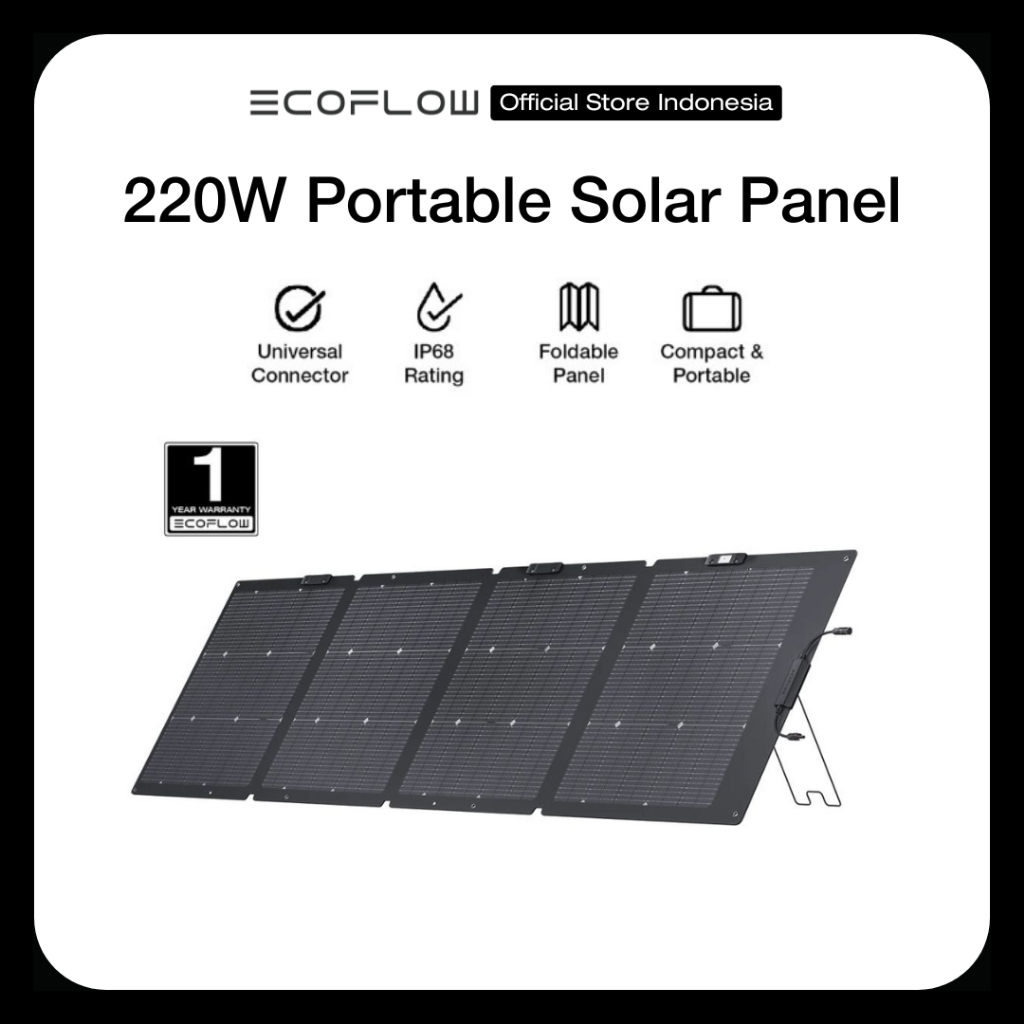 Jual EcoFlow Portable Solar Panel 220W Panel Surya Lipat Dua Sisi IP68 ...