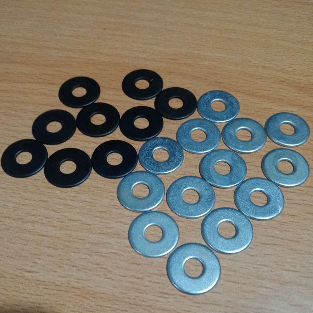 Jual 100pcs ring plat lebar M6X18X1mm hitam oil galvanis putih | Shopee ...