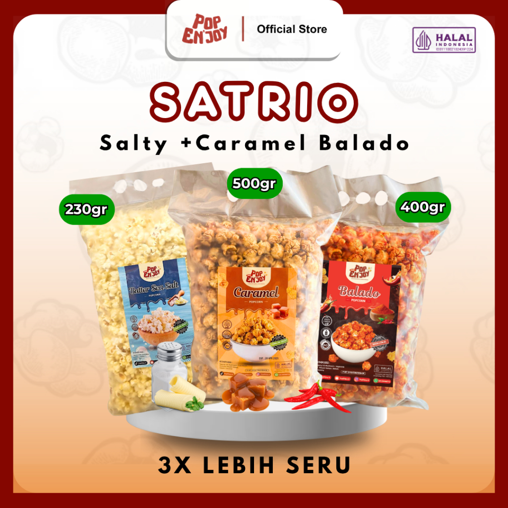 Jual PopENjoy - [SATRIO] NEW!! 3 VARIAN RASA POPCORN | POPCORN RASA ...