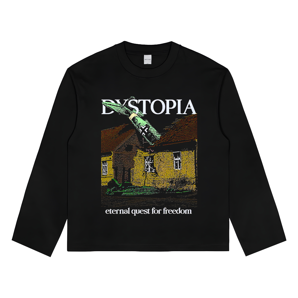 Jual EMPTYTHREE Longslevee Boxy Lengan Panjang Hitam DYSTOPIA | Shopee ...