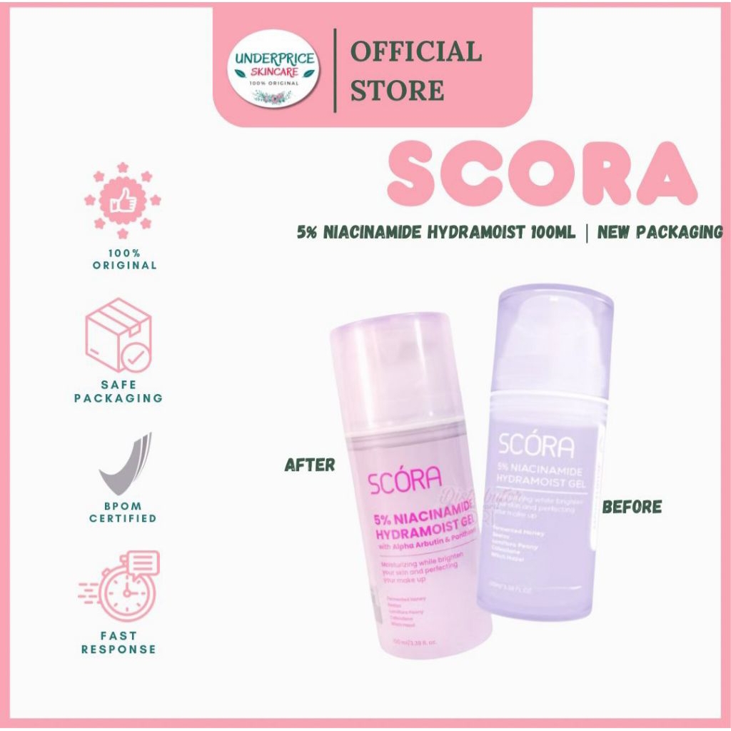 Jual SCORA 5% Niacinamide Hydramoist Gel 100ml New Packaging | Shopee ...