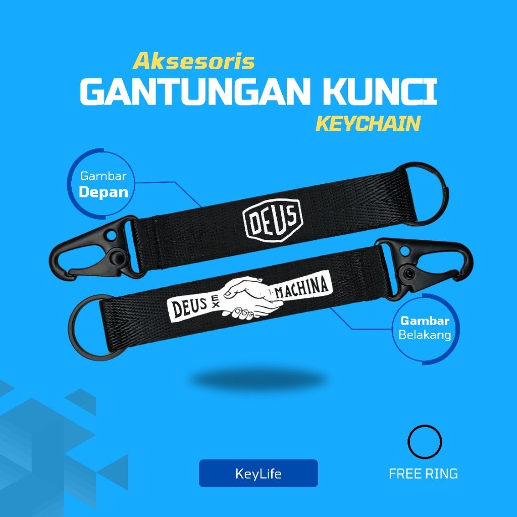 Jual "Deus X Machina" Gantungan kunci webbing keychain webbing Deus X ...