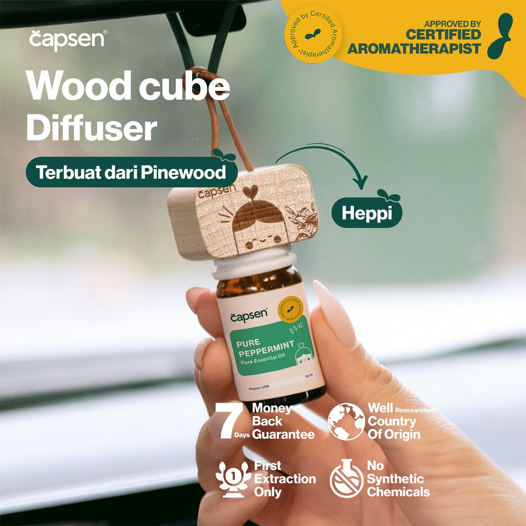 Jual CAPSEN Heppi Cube Gantungan Essential Oil Aromatherapy Diffuser Humidifier Minyak Esensial ...