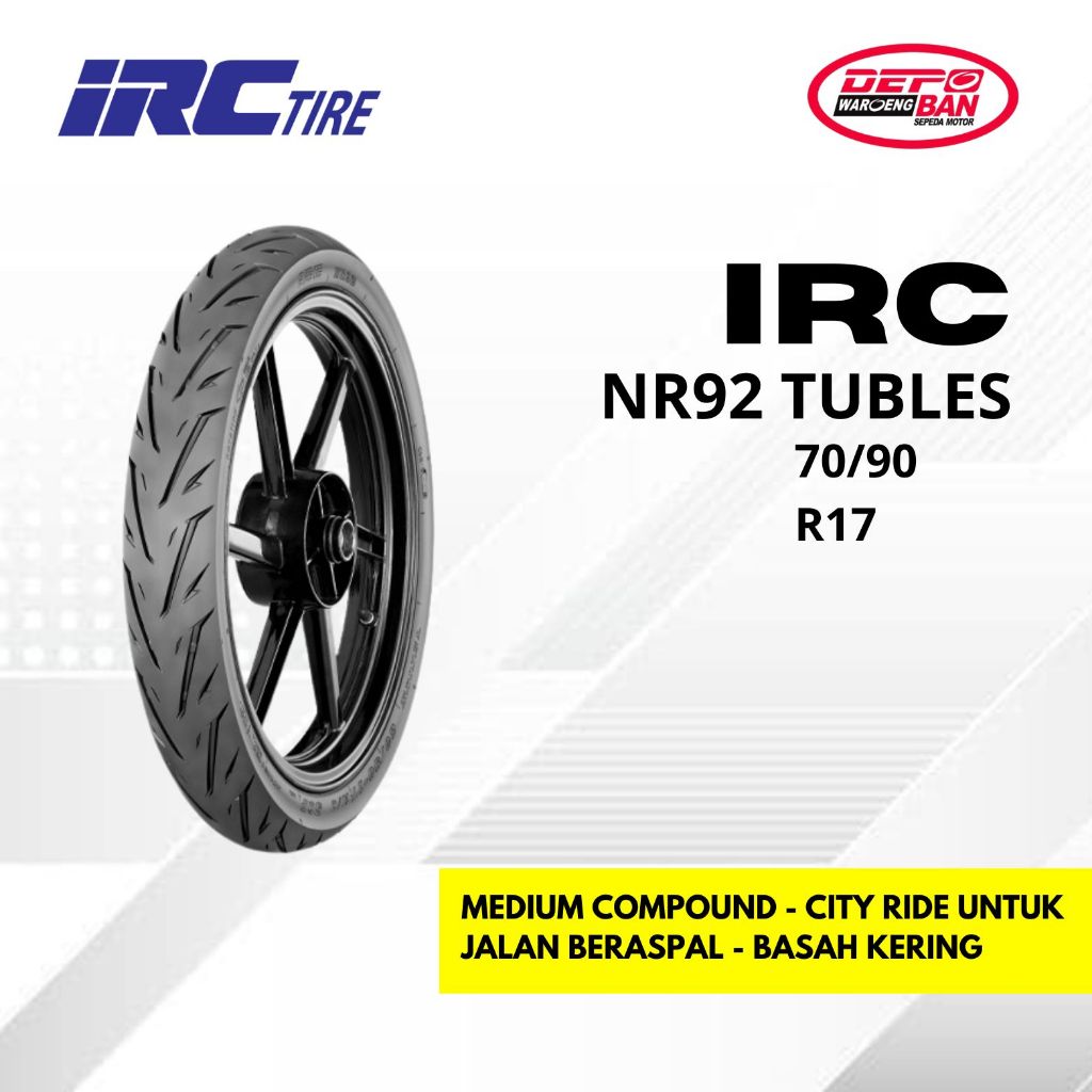 Jual BAN TUBLESS MERK IRC TYPE NR92 UKURAN 70/90 R17 ORIGINAL!! NEW ...
