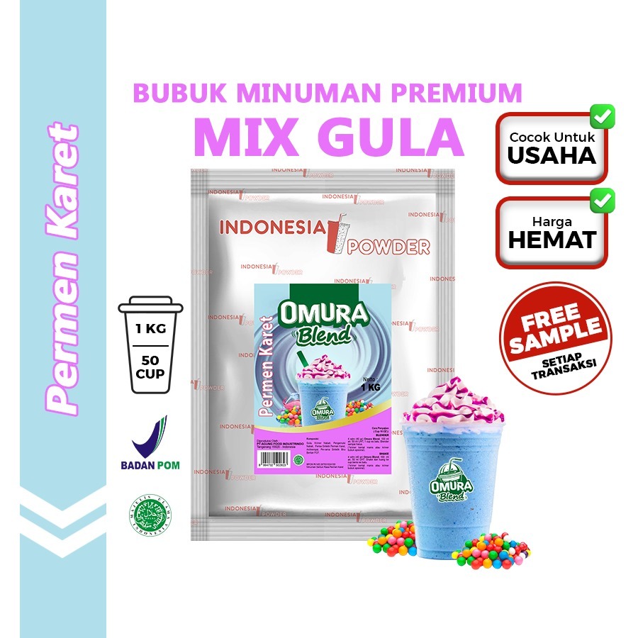 Jual OMURA Bubuk Minuman Premium Rasa Permen Karet / Bubble Gum 1 Kg ...