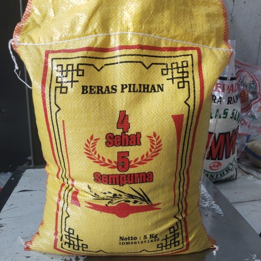 Jual beras paling bagus 4 sehat 5 sempurna short grain warna kuning ...
