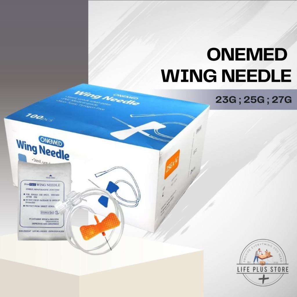 Jual Wing Needle Onemed 23G 25G 27G/ Winged Infusion/Selang Infus ...