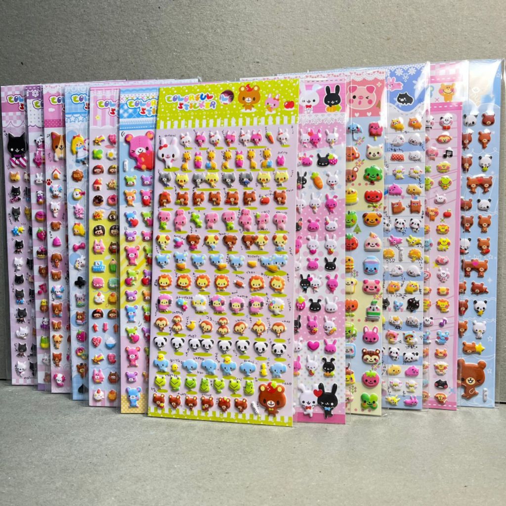 Jual Stiker Colorful Timbul Lucu Imut Viral Karakter Kecil | Shopee ...