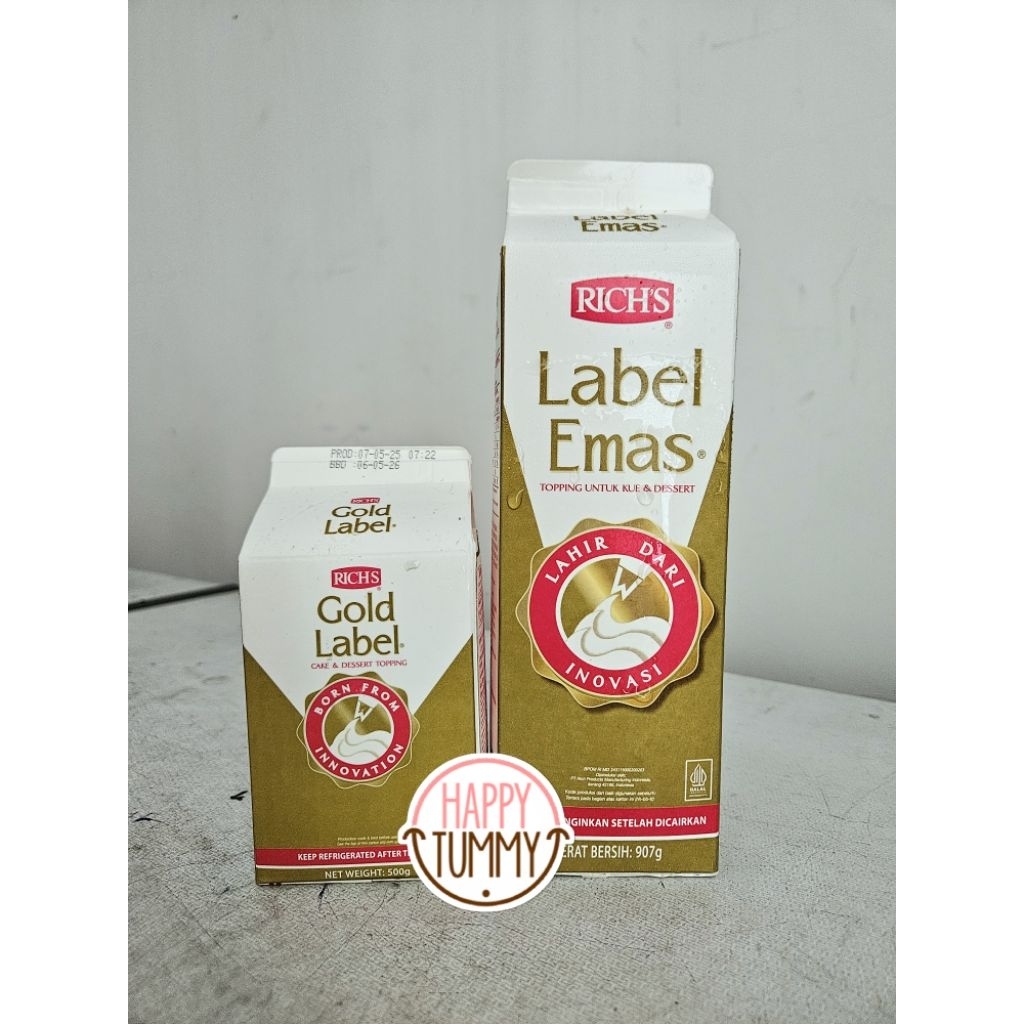 Jual Rich gold label whipping cream 500gr / 907gr non dairy whip susu ...