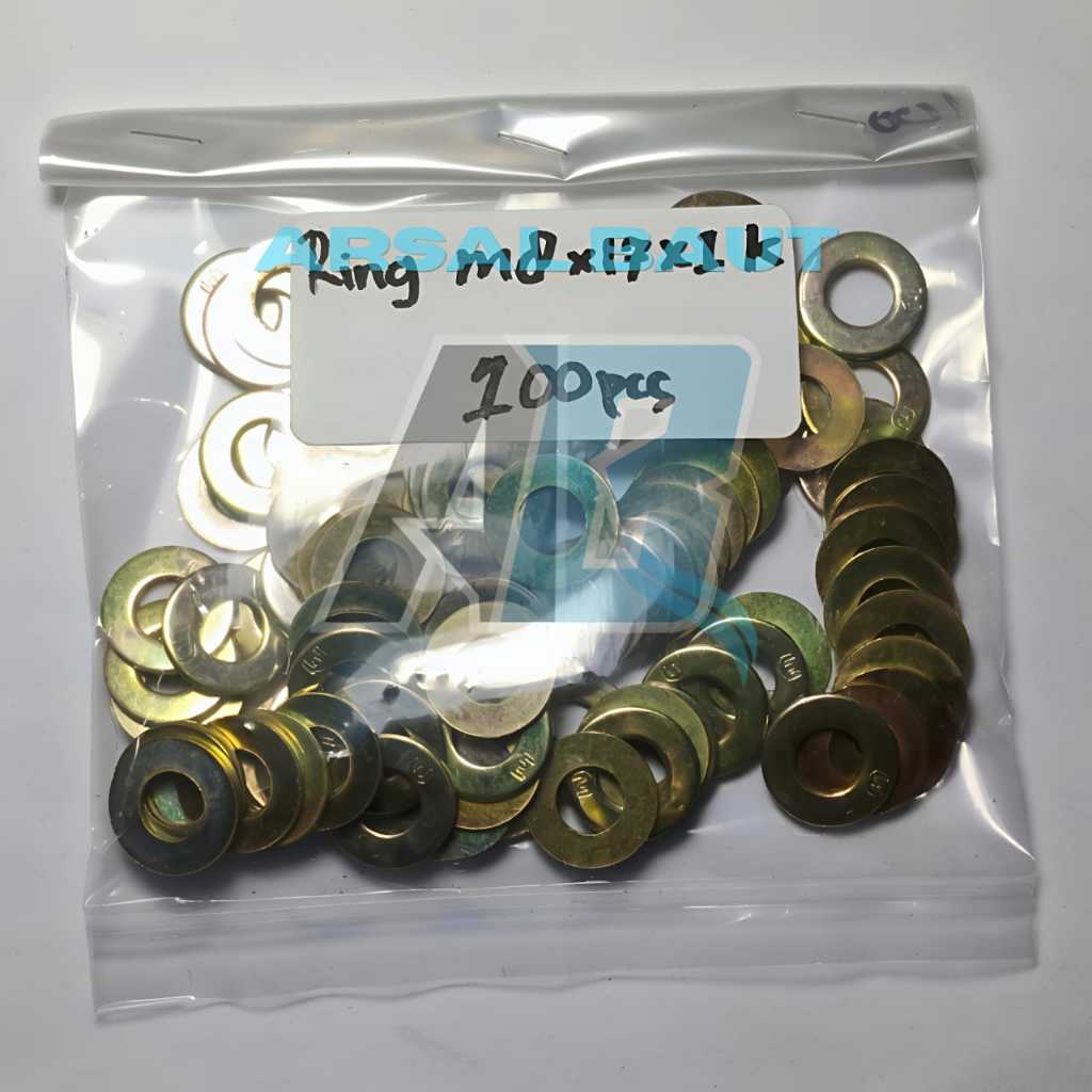 Jual Ring 12 / Ring Plat M8x17x1,2 Kuning ( Harga Paket 100 Pcs ...