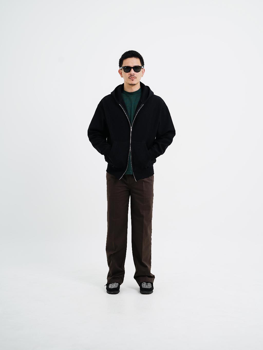 Jual All Around Faded Boxyfit Double Zip Hoodie Onyx 375GSM | Shopee ...