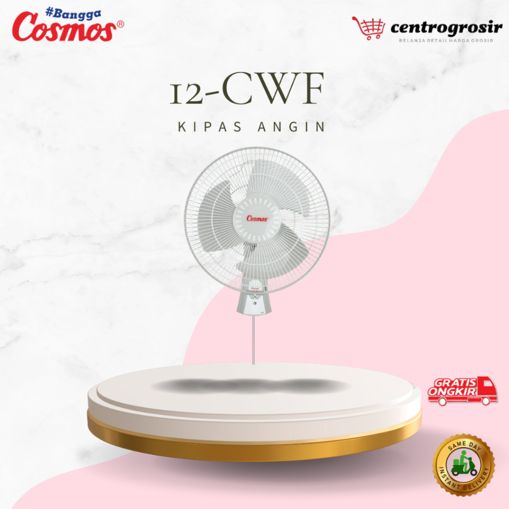 Jual Cosmos 12CWF Wall Fan 12 inch 37 Watt Kipas Angin Dinding 12-CWF ...